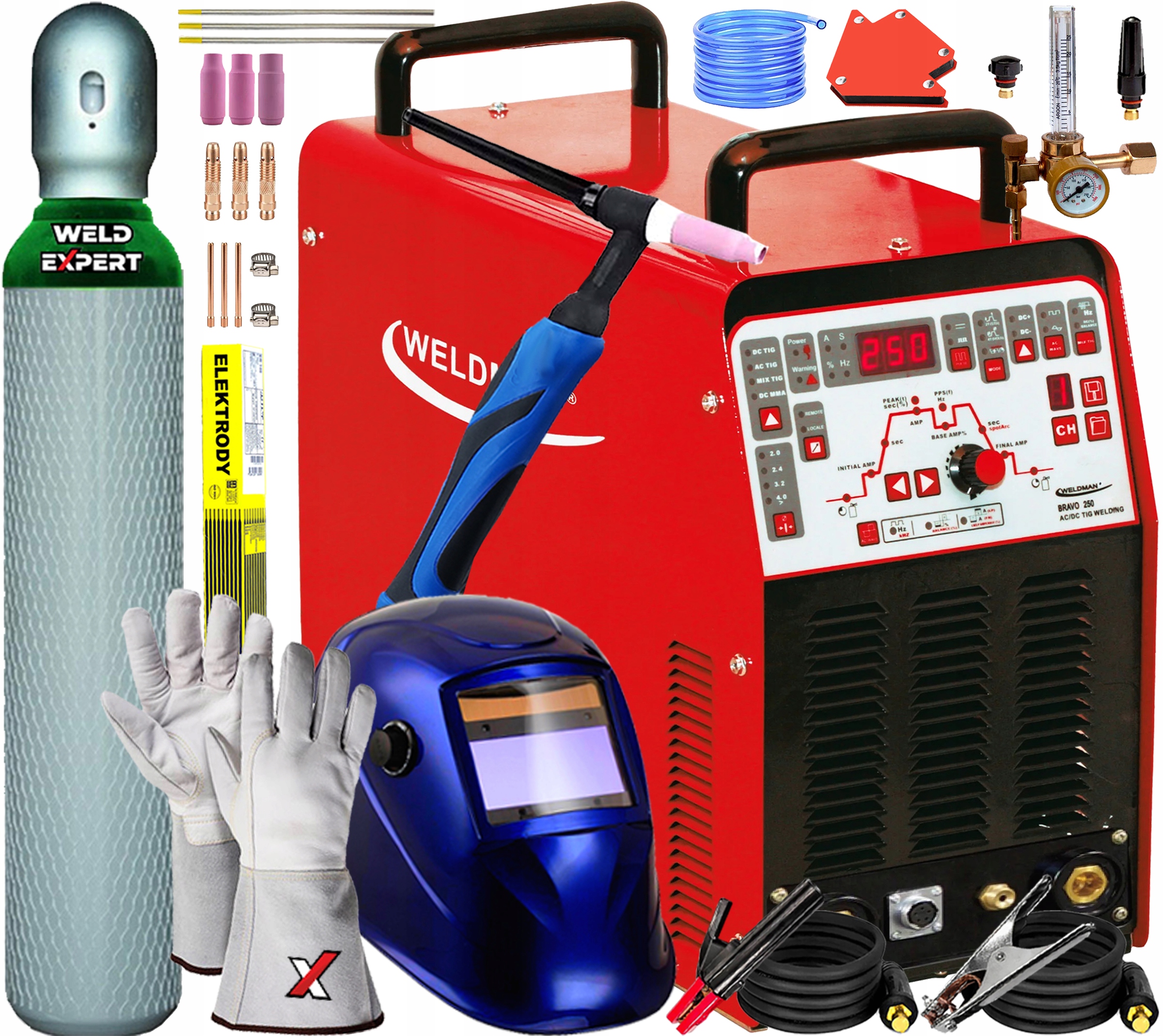 Zestaw Weldman Spawarka BRAVO TIG 250 ACDC HF PULS (5902701750107 ...