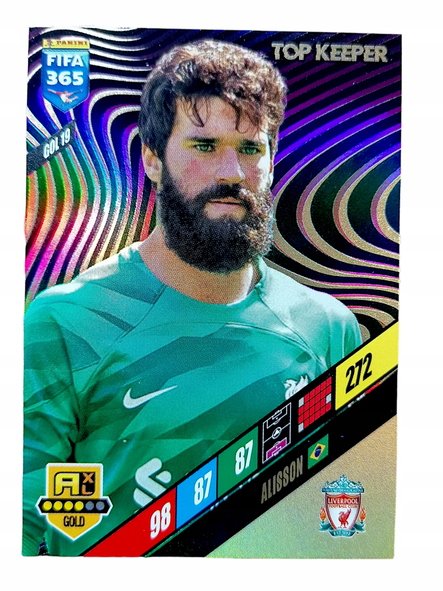 FIFA 365 2024 PANINI karta GOLD TOP KEEPER Alisson GOL 19 LIVERPOOL ...