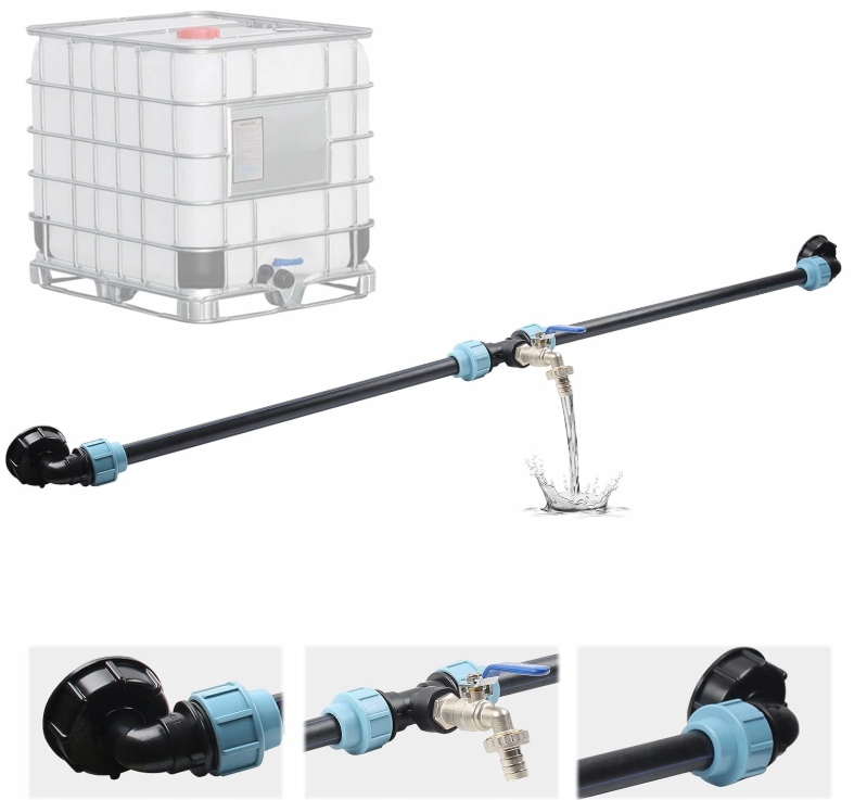 KÉT TARTÁLY ÖSSZEKÖTŐ 1000l IBC MAUZER S60x6 1 HÜVELYK TÖMLŐ T-idom ...