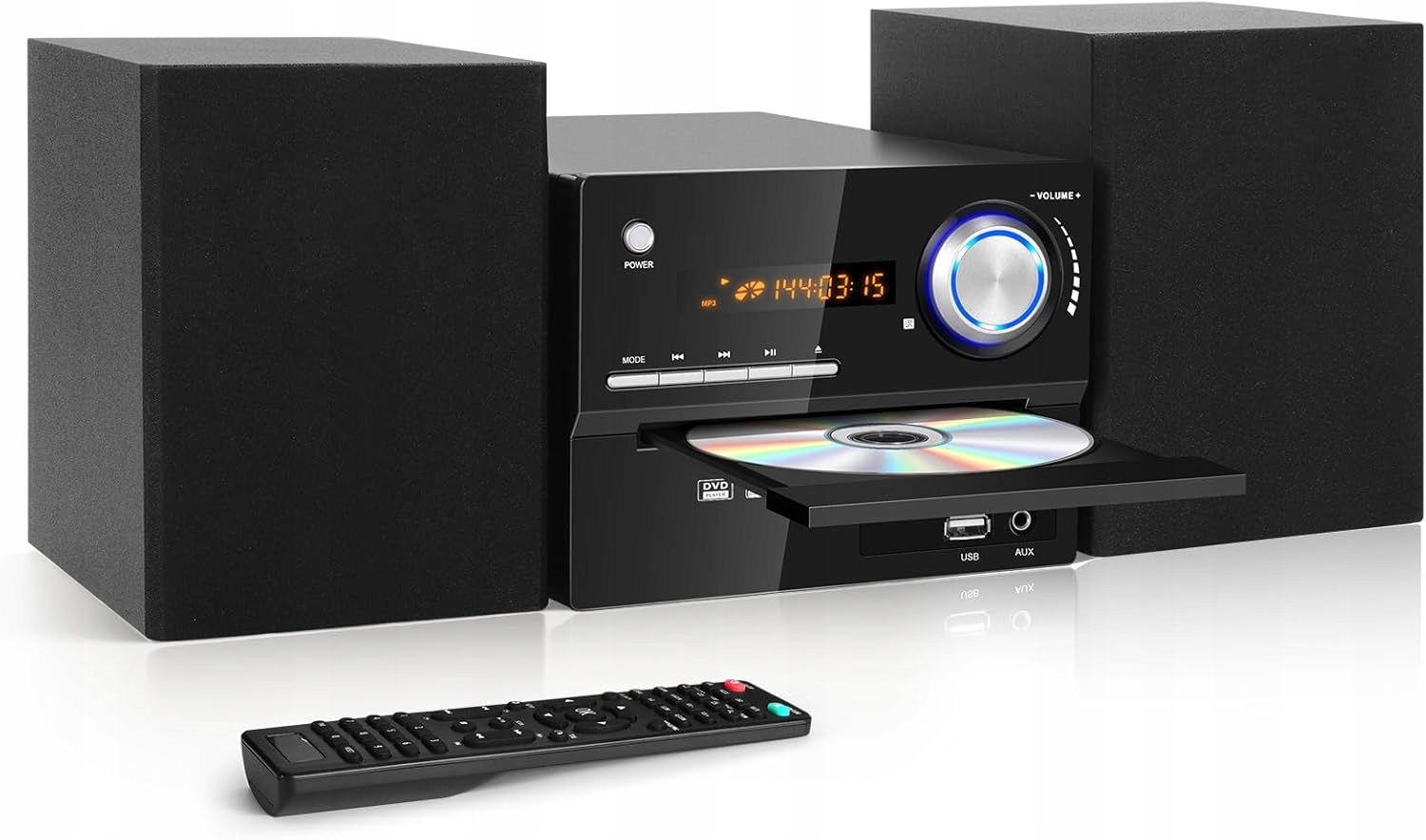 MINI WIEŻA z odtwarzaczem CD-DVD retro HiFi DVD-802 30 W z Bluetooth ...