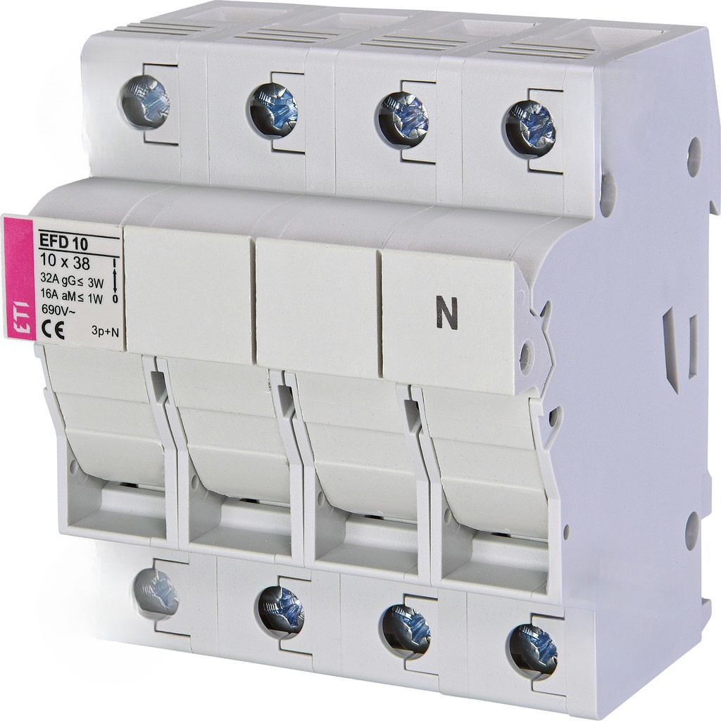 ROZŁĄCZNIK BEZPIECZNIKOWY NA SZYNĘ EFD 32A 3P+N 10x38 690 AC ETI 002540005 (3838895702184 ...