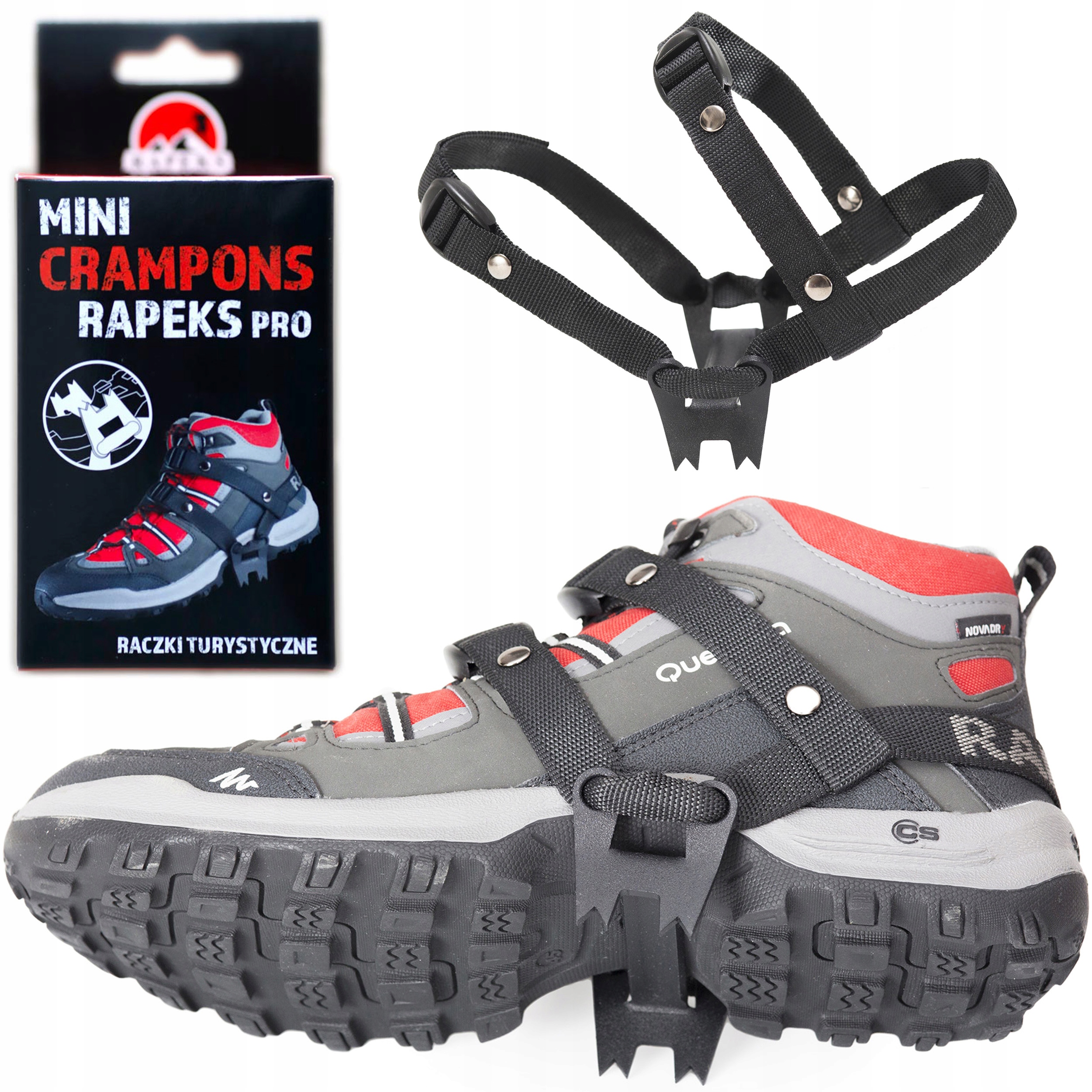 Raczki turystyczne na buty RAPEKS PRO | RACZKI ANTYPOŚLIZGOWE na LÓD ...