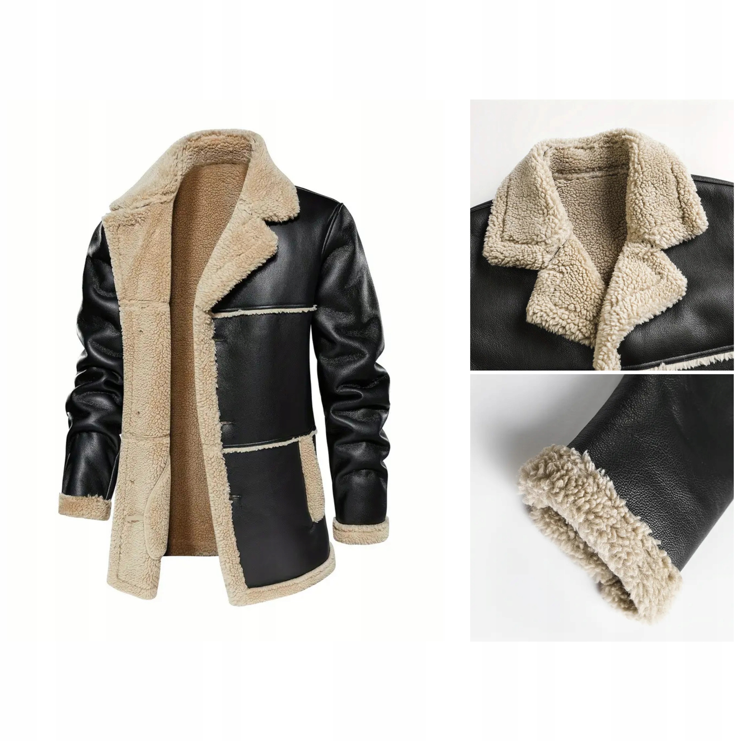 Férfi Téli Kabát Bárány mintával – Old Money Ősz/Tél Fekete za 31070 ...