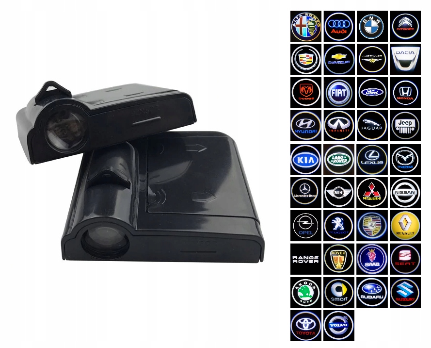 2x LED LOGO PROJEKTORY HD BEZPRZEWODOWE NA BATERIE WSZYSTKIE MARKI I ...