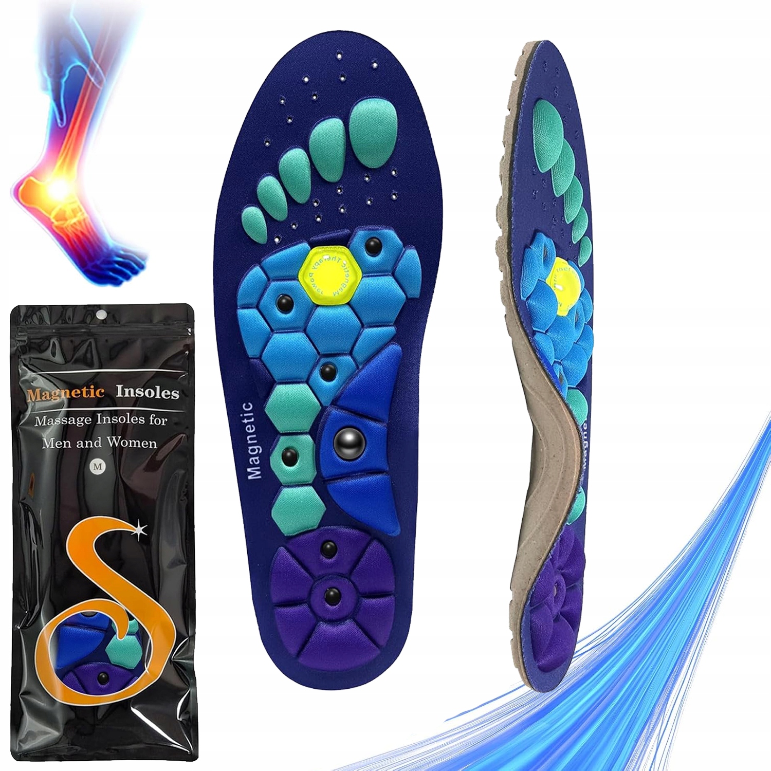 M MAGNETICKÉ MASÁŽNÍ VLOŽKY DO BOT AKUPRESURA 40-43 za 499.00CZK - Allegro