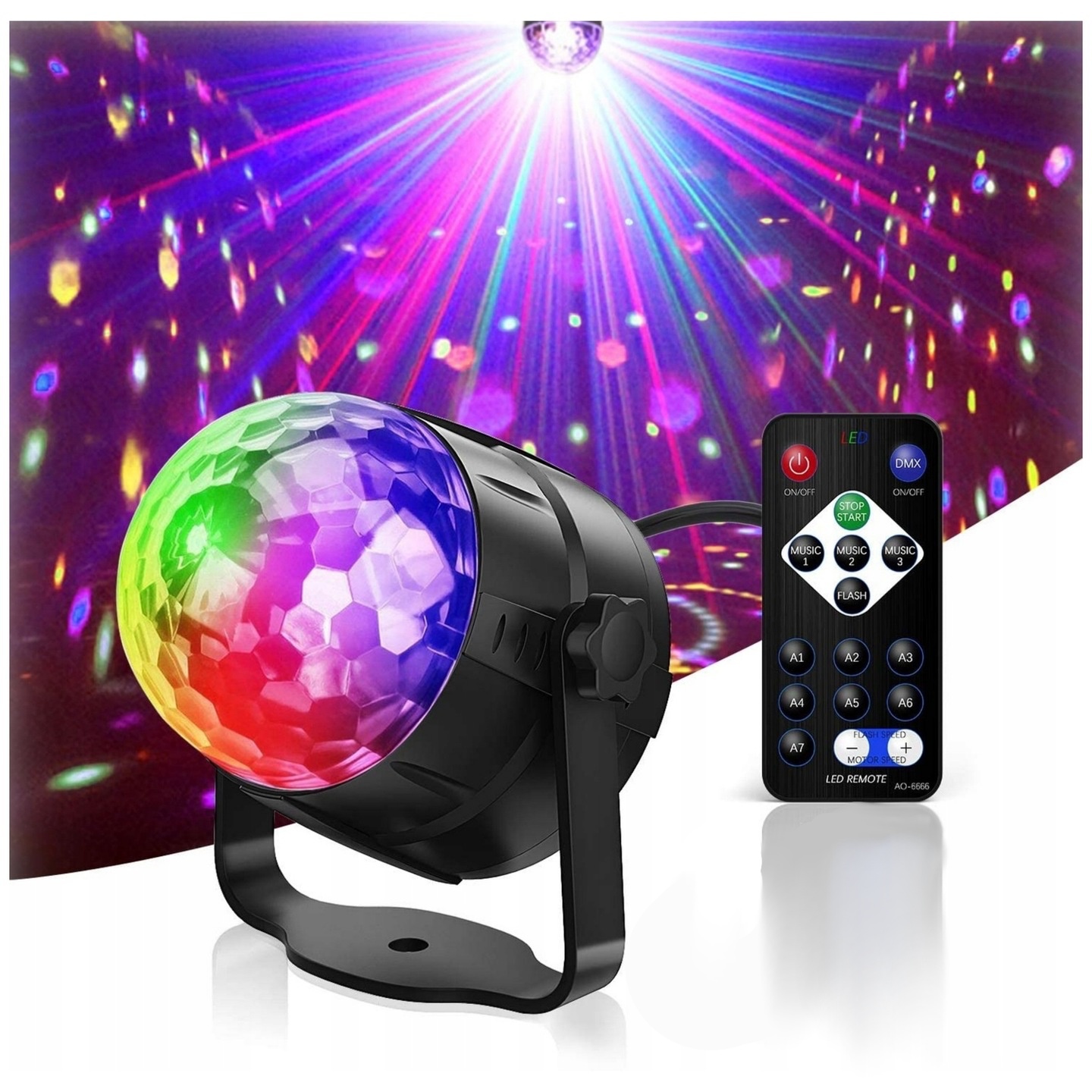 DISCO BALL LED DISCO LIGHT КОЛЬОРИБНА ВЕЧІРКА ДЛЯ ВЕЧІРКИ КОРОТКИЙ ДЕНЬ БАЛ - Vroda