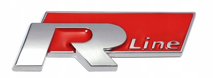 VW VOLKSWAGEN R-LINE EMBLEMAT ZNACZEK METALOWY NAKLEJKA LOGO CZERWONY ...