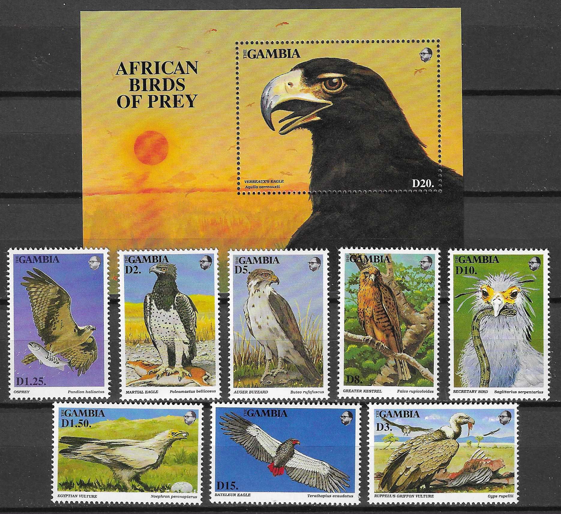 Gambia 1555-62 + bl 188 - ptaki • Cena, Opinie • Tematyczne 17277597906 • Allegro