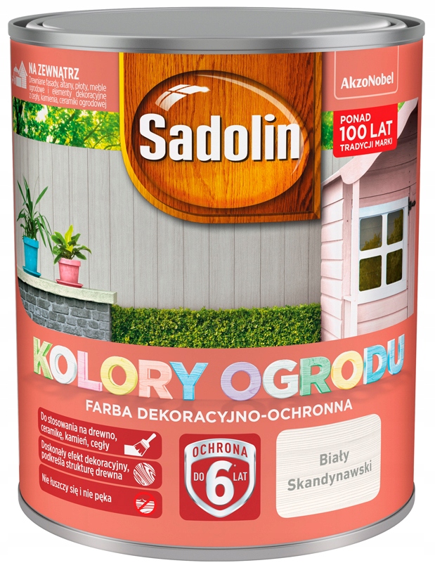 Farba akrylowa do drewna Sadolin 0,7 l Biały Skandynawski mat ...