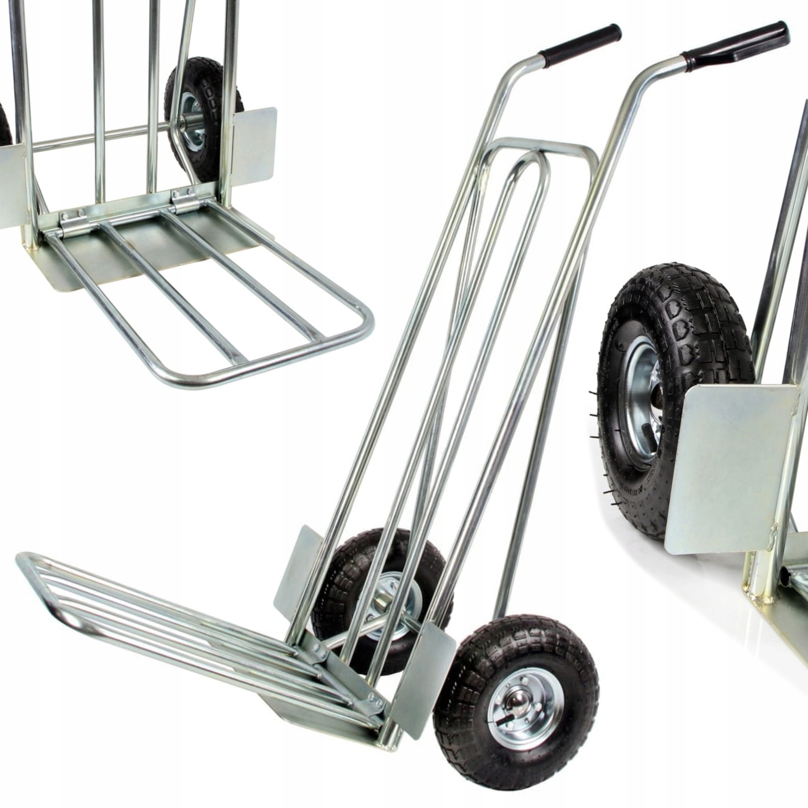 WÓZEK TRANSPORTOWY MAGAZYNOWY 200KG DWIE PLATFORMY OCYNKOWANY ...