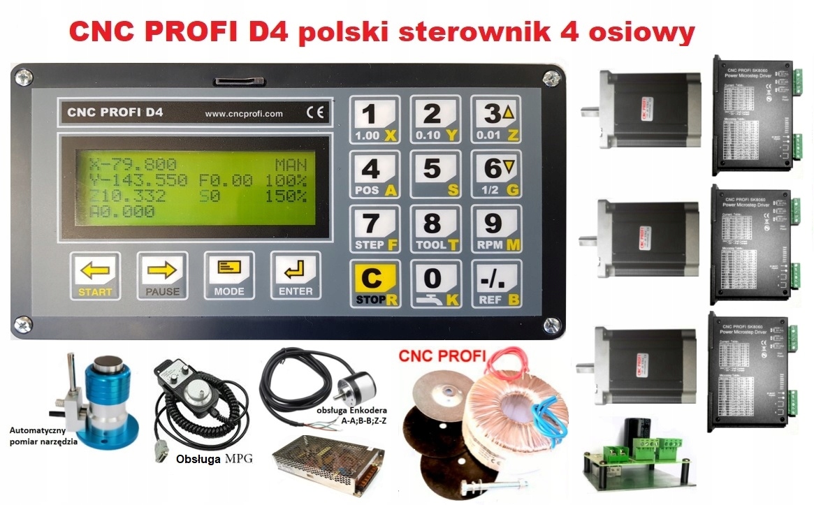 Sterownik D4 CNC - 4 osiowy • Cena, Opinie • Silniki 17302357307 • Allegro