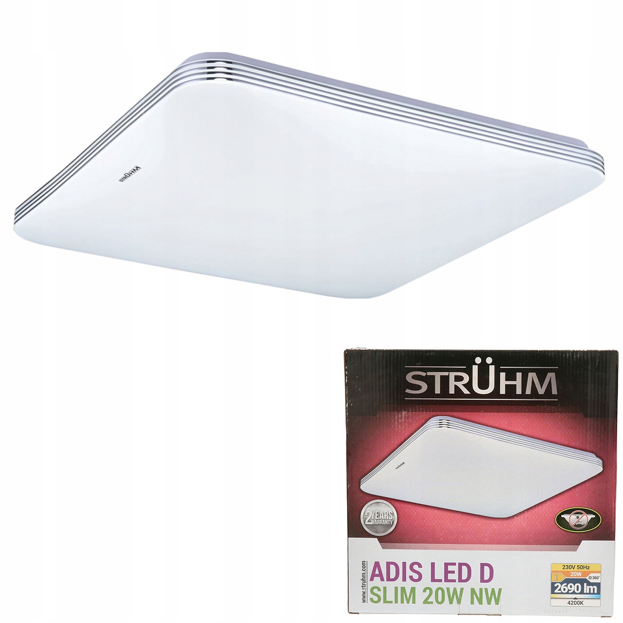 Lampa plafon ADIS LED D SLIM 20W 03514 STRUHM (5901477335143) • Cena ...