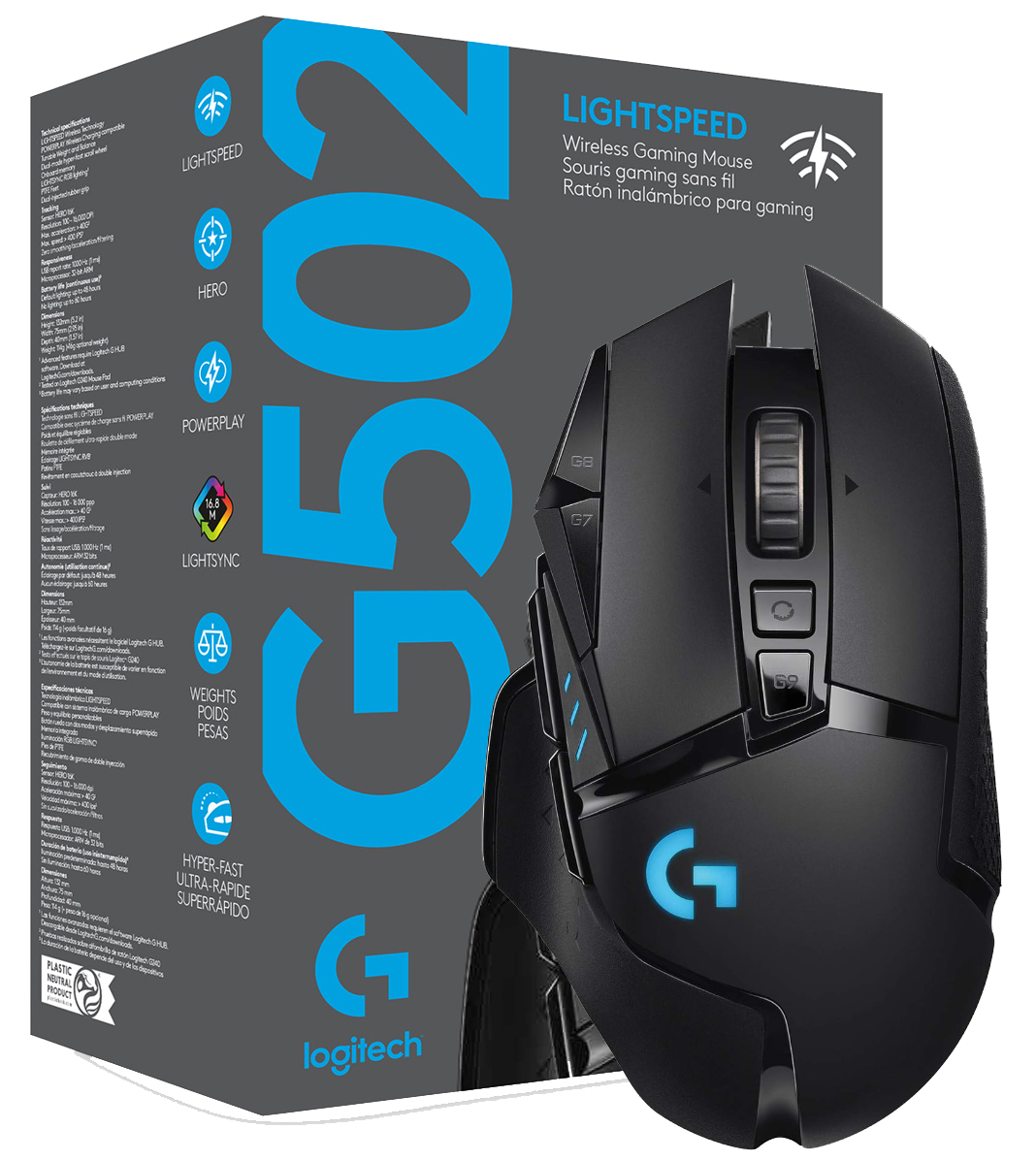 MYSZKA LOGITECH G502 LIGHTSPEED GAMINGOWA BEZPRZEWODOWA PODŚWIETLENIE RGB - Sklep, Opinie, Cena ...