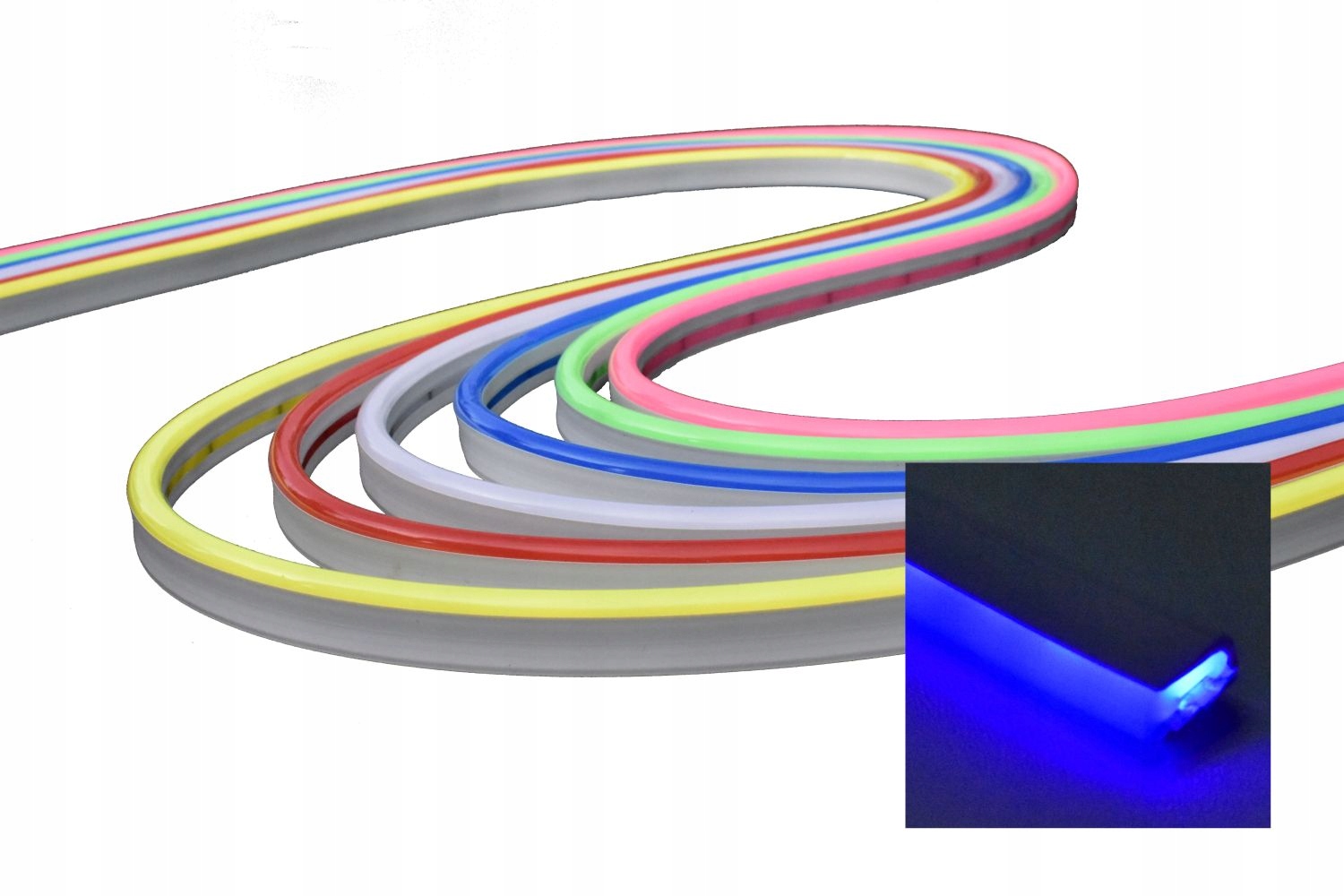 Taśma LED Neon FLEX niebieski 12V IP67 6x12 mm 1mb (5906058960943 ...