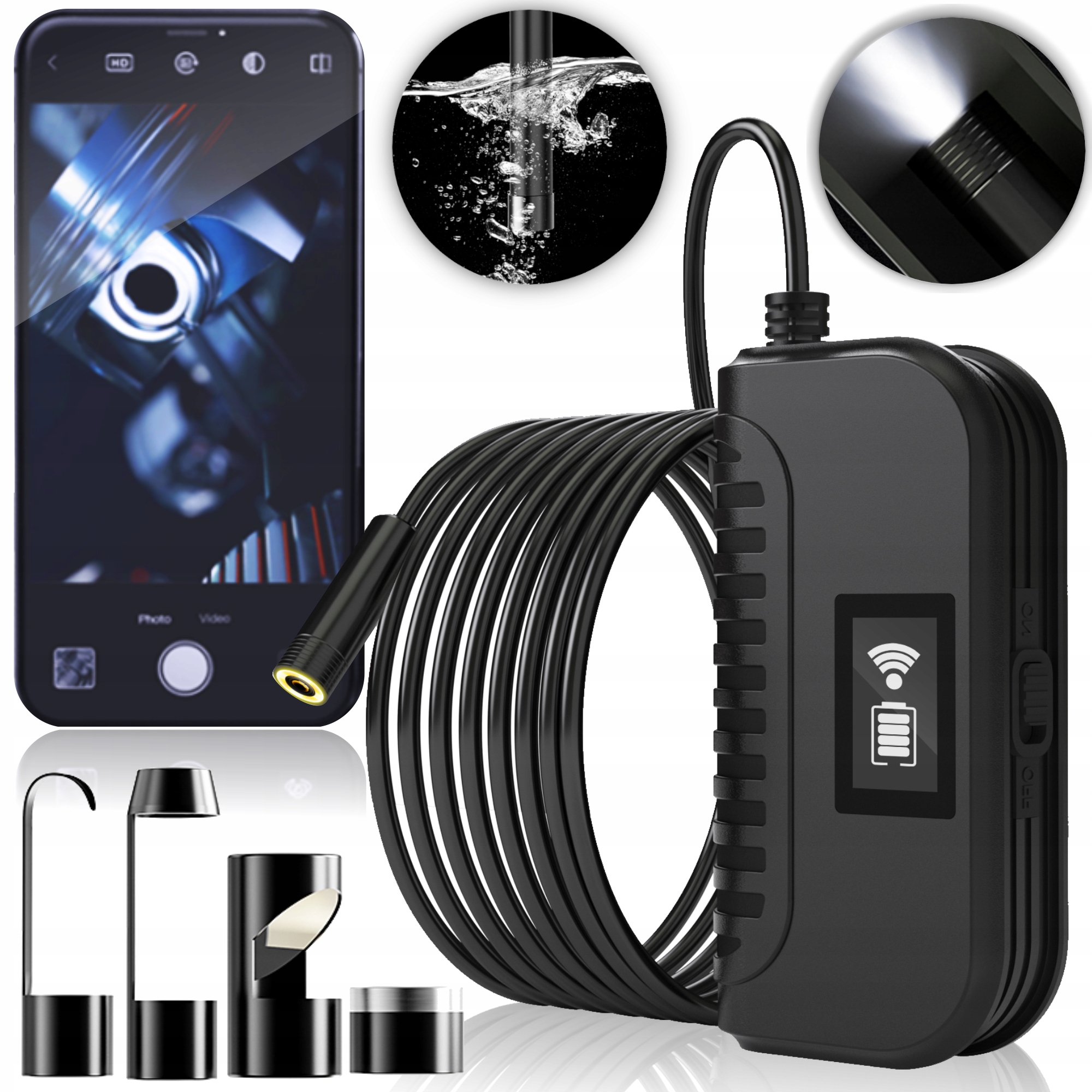 ENDOSKOP KAMERA INSPEKCYJNA WiFi WARSZTATOWA DO TELEFONU 5M iOS ANDROID HD 5904890522374 za 139 ...