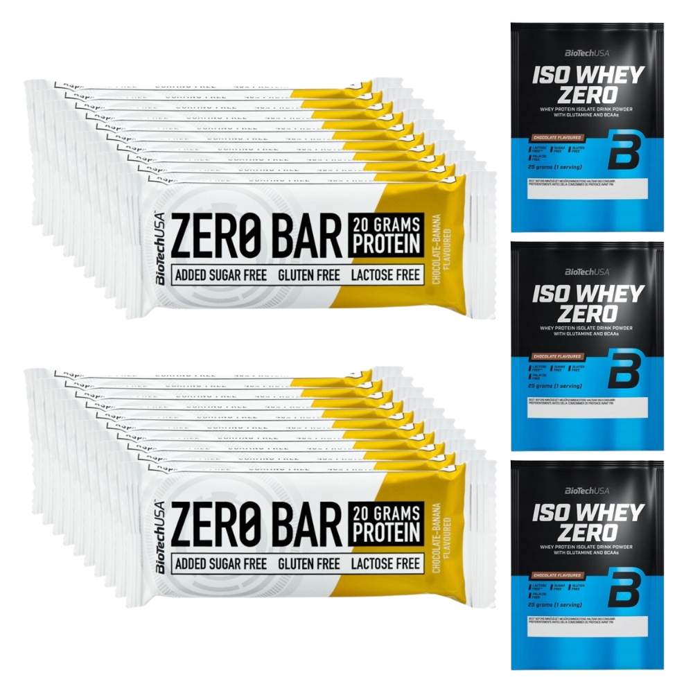 20x BIOTECH ZERO BAR 50g BATON BIAŁKOWY BEZ DODATKU CUKRU BEZ GLUTENU ...