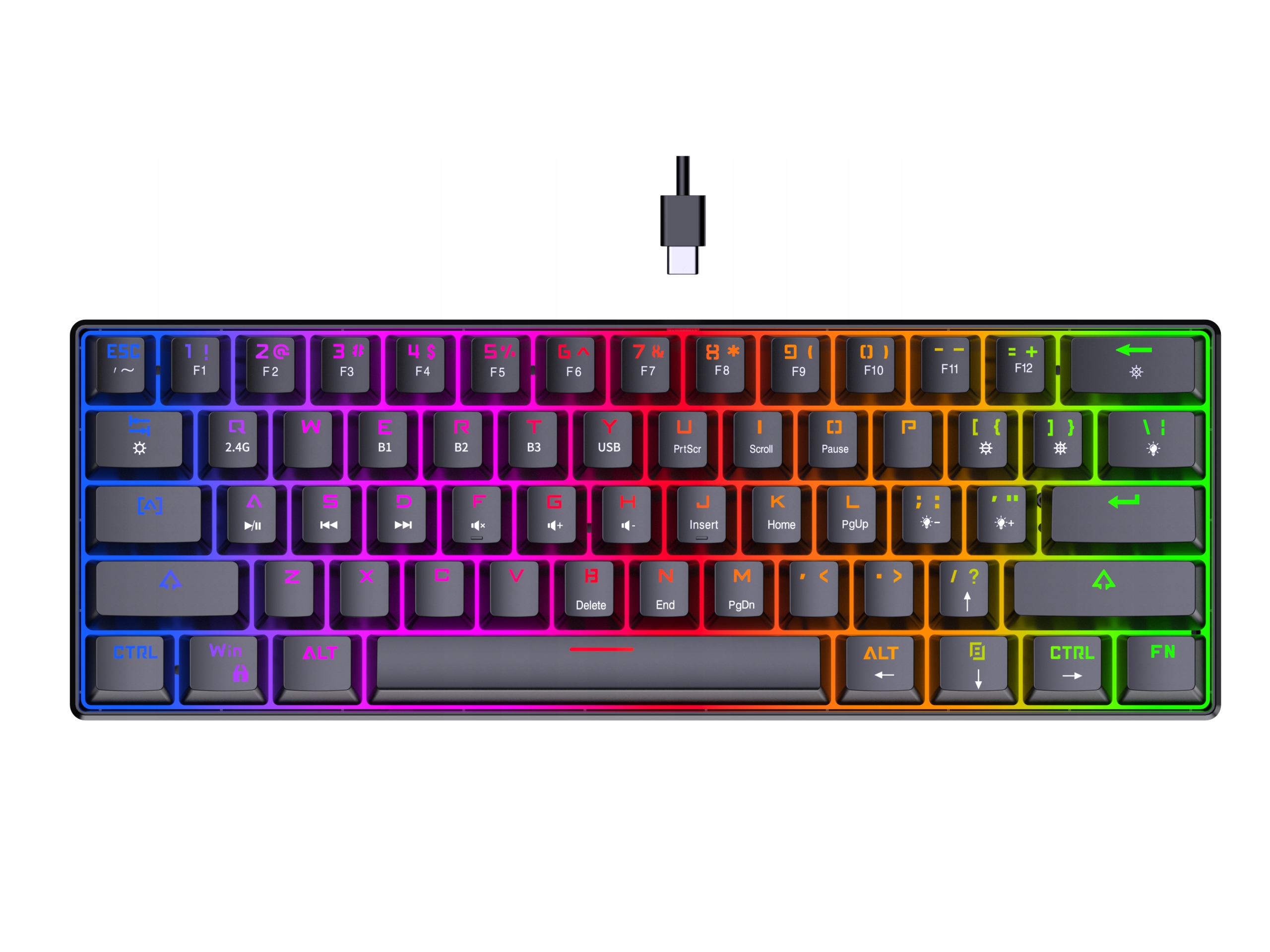 Mechanická herní klávesnice RGB 60% BT PREYON za 1943.00CZK - Allegro