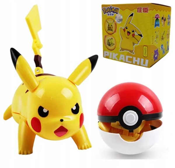 PIKACHU Figurka Pokemon Pokeball Clip BOX Składana Figurka Pokemony z ...