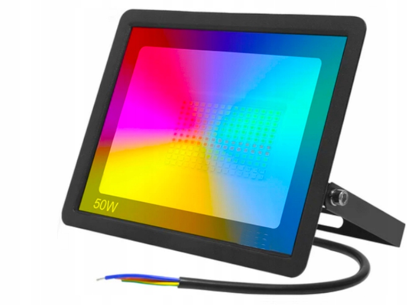 KOLOROWY NAŚWIETLACZ OGRODOWY REFLEKTO HALOGEN LAMPA LED RGB IP65 50W ...