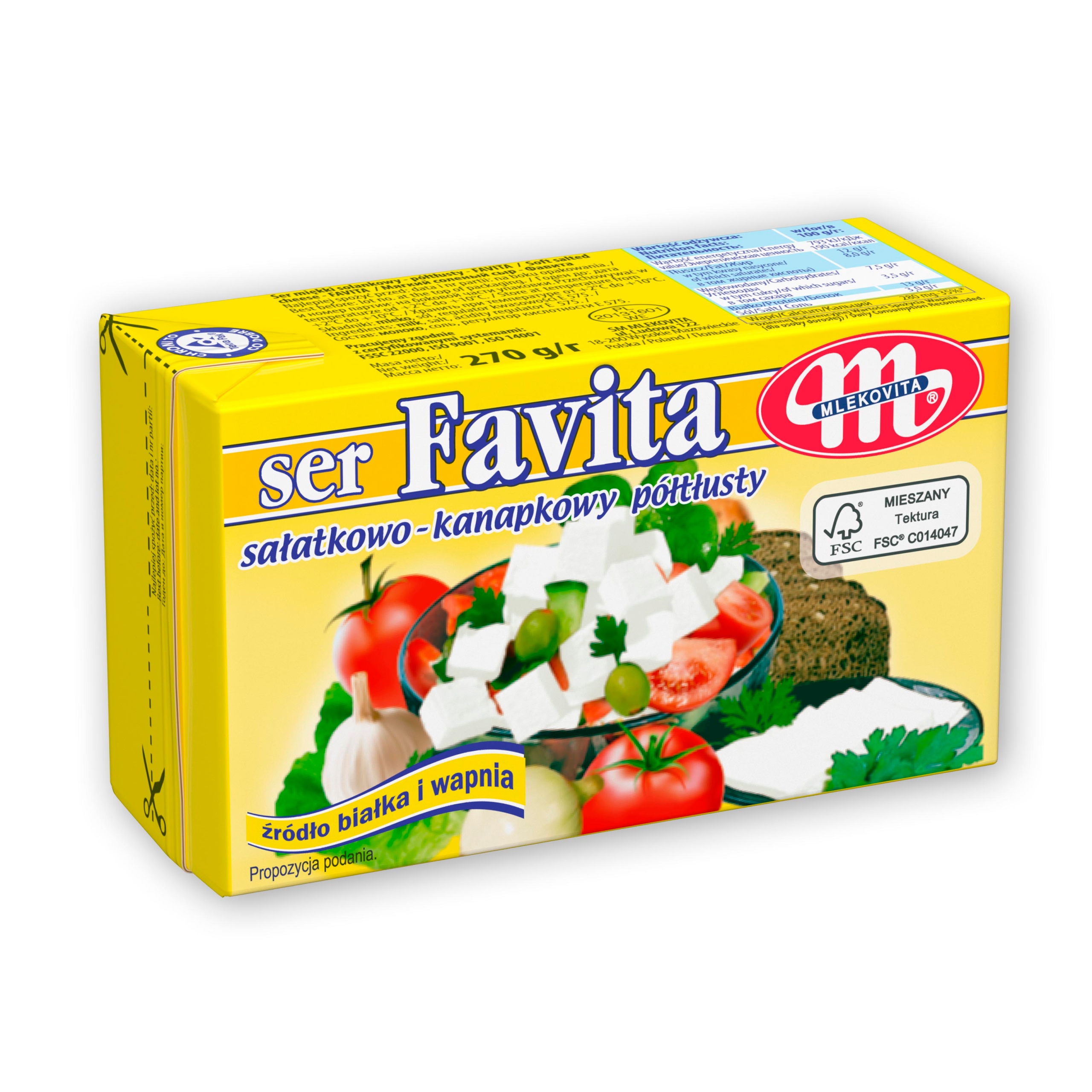 Ser Favita 12 % sałatkowy 270 g. (05900512710037) • Cena, Opinie • Sery ...