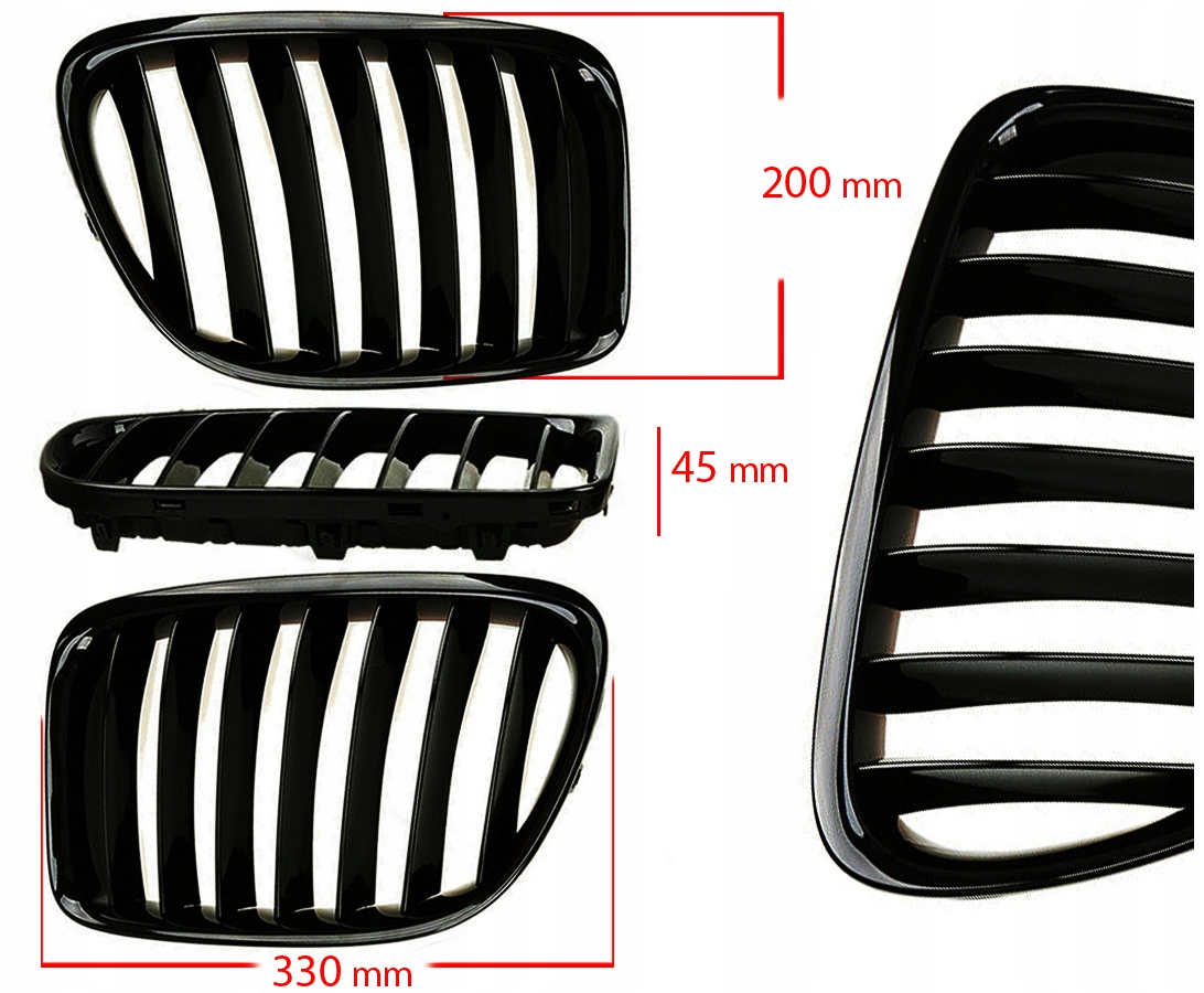 036GB 2009 - Решітка для нирок BMW X1 E84 2009-2015 чорний глянець ...