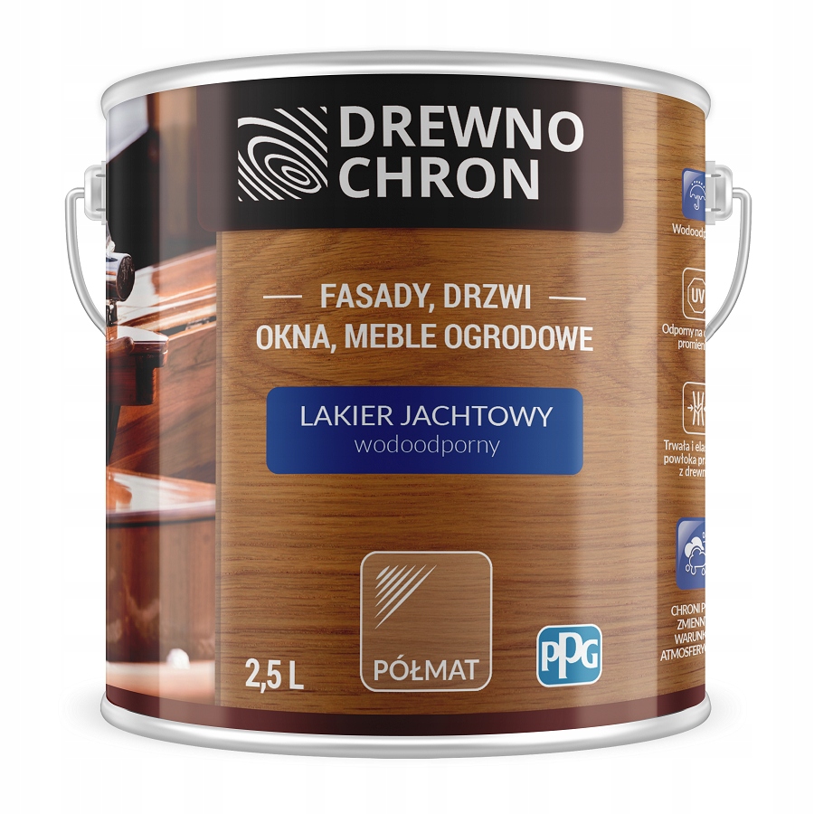 Lakier jachtowy DREWNOCHRON Półmat 2,5L • 134,99 zł • Lakiery - Chemia ... Lakier jachtowy DREWNOCHRON Półmat 2,5L • 134,99 zł • Lakiery - Chemia ...
