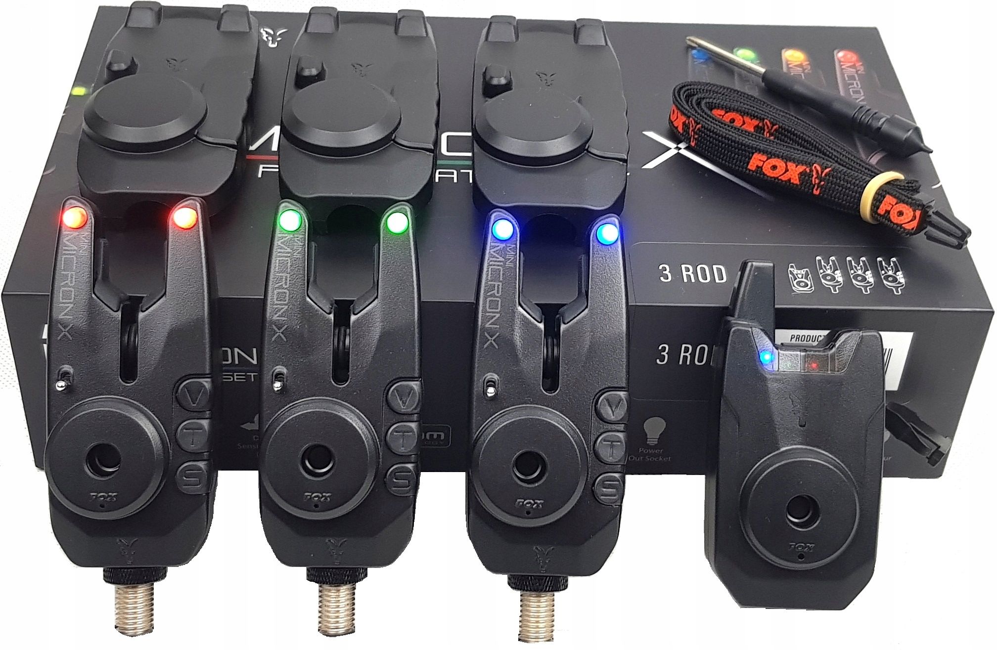 ZESTAW SYGNALIZATORÓW FOX MINI MICRON X 3 SET 3+1 - 5056212140749 ...