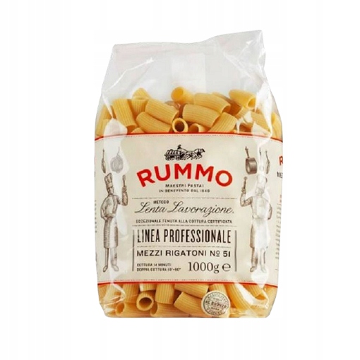 RUMMO włoski makaron MEZZI RIGATONI no51 1kg (8008343230513) • Cena ...