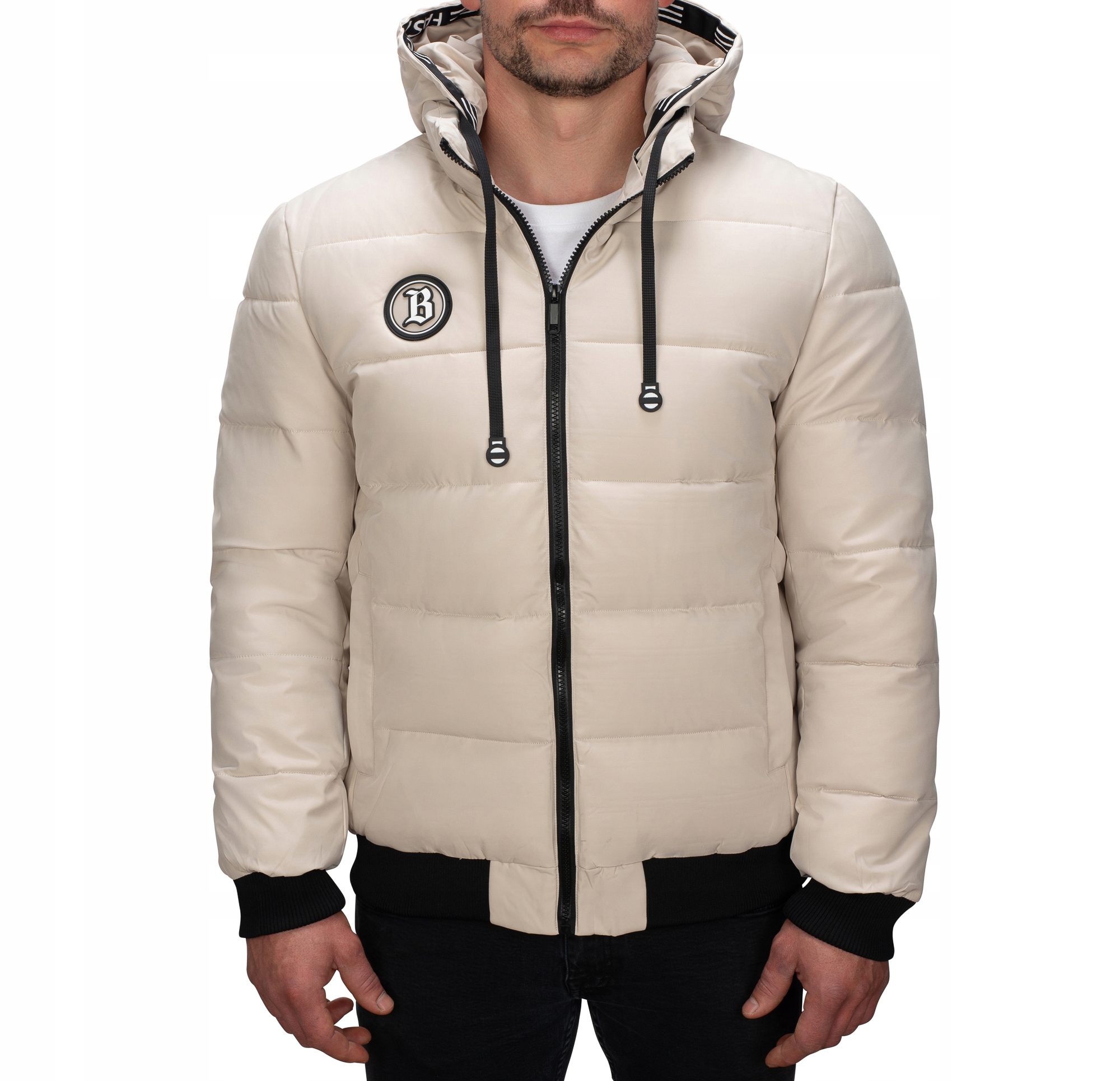 M5026-280 vel. L/52 PÁNSKÁ ZIMNÍ ZATEPLENÁ PROŠÍVANÁ BUNDA S MÓDNÍ ...