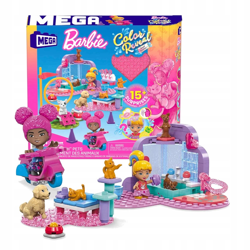Mega Construx Barbie Color Reveal Trenuj i opiekuj się zwierzakami ...