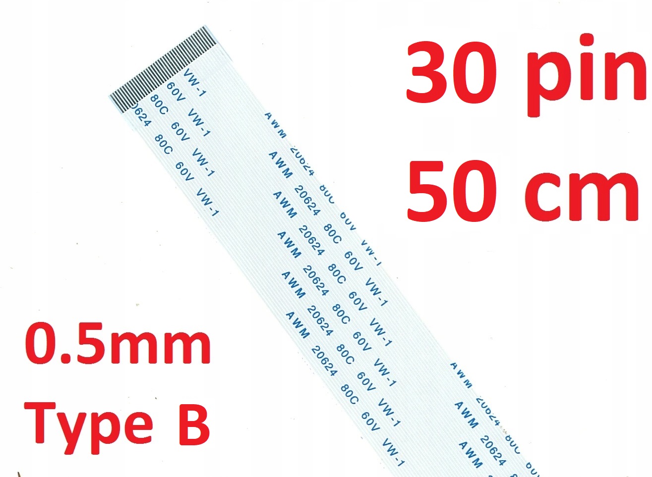 Taśma Flex FPC FFC VW-1 AWM 20624 80C 60V 50cm 30p - Sklep, Opinie ...