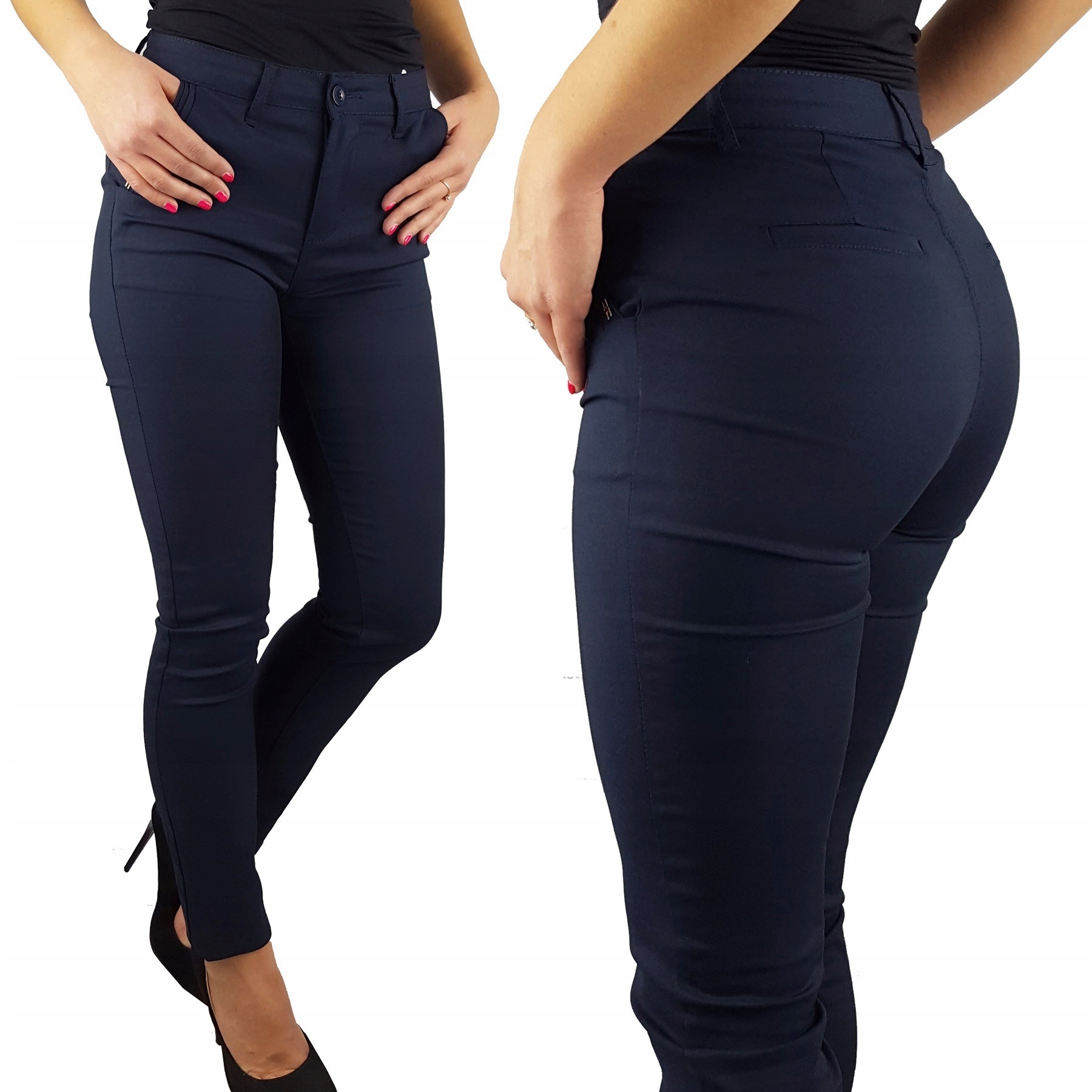 ELEGANCKIE SPODNIE DAMSKIE CYGARETKI RURKI 12775769976 - Allegro.pl