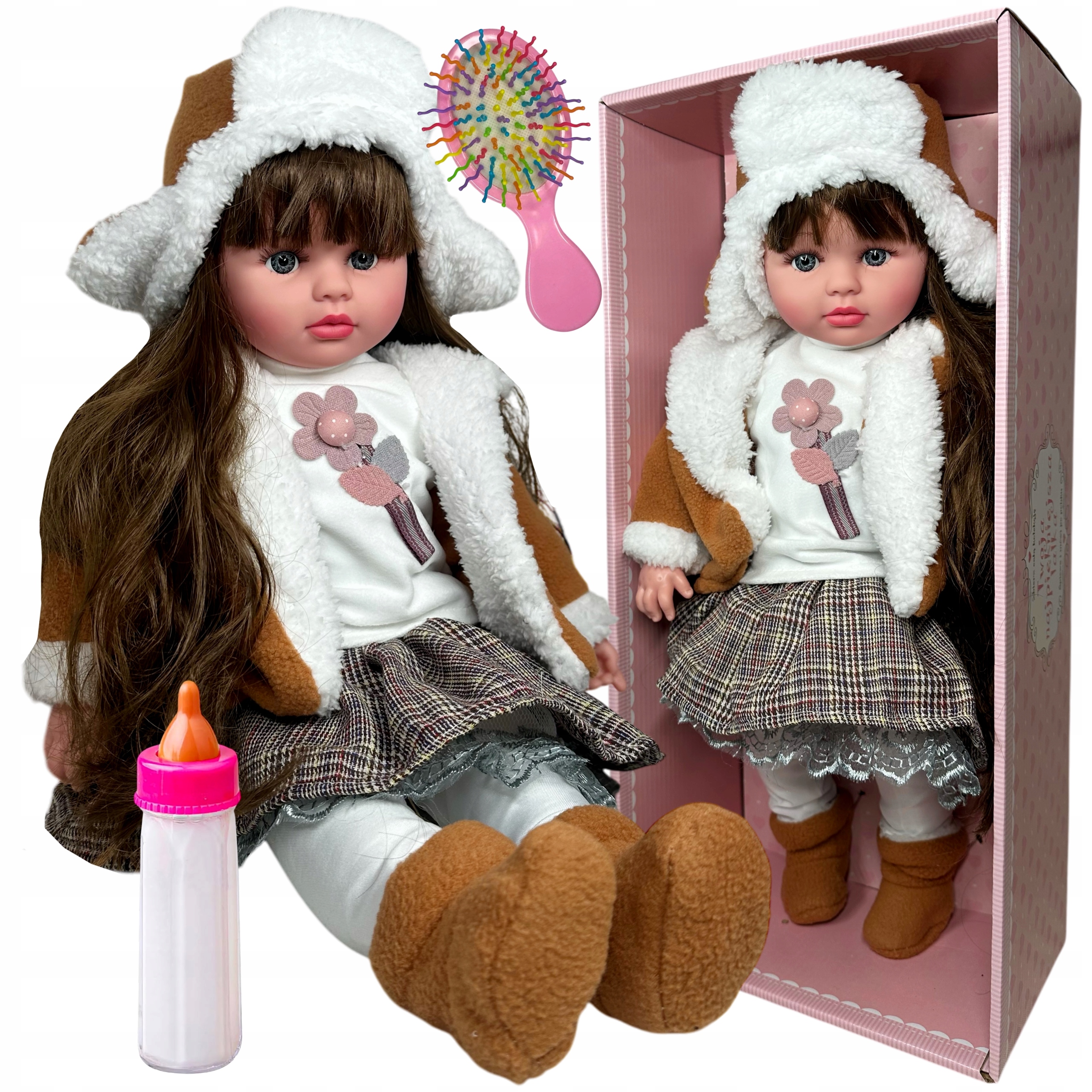 DUŻA LALKA JAK ŻYWA MÓWI I ŚPIEWA PO POLSKU BOBAS Z WŁOSAMI ...