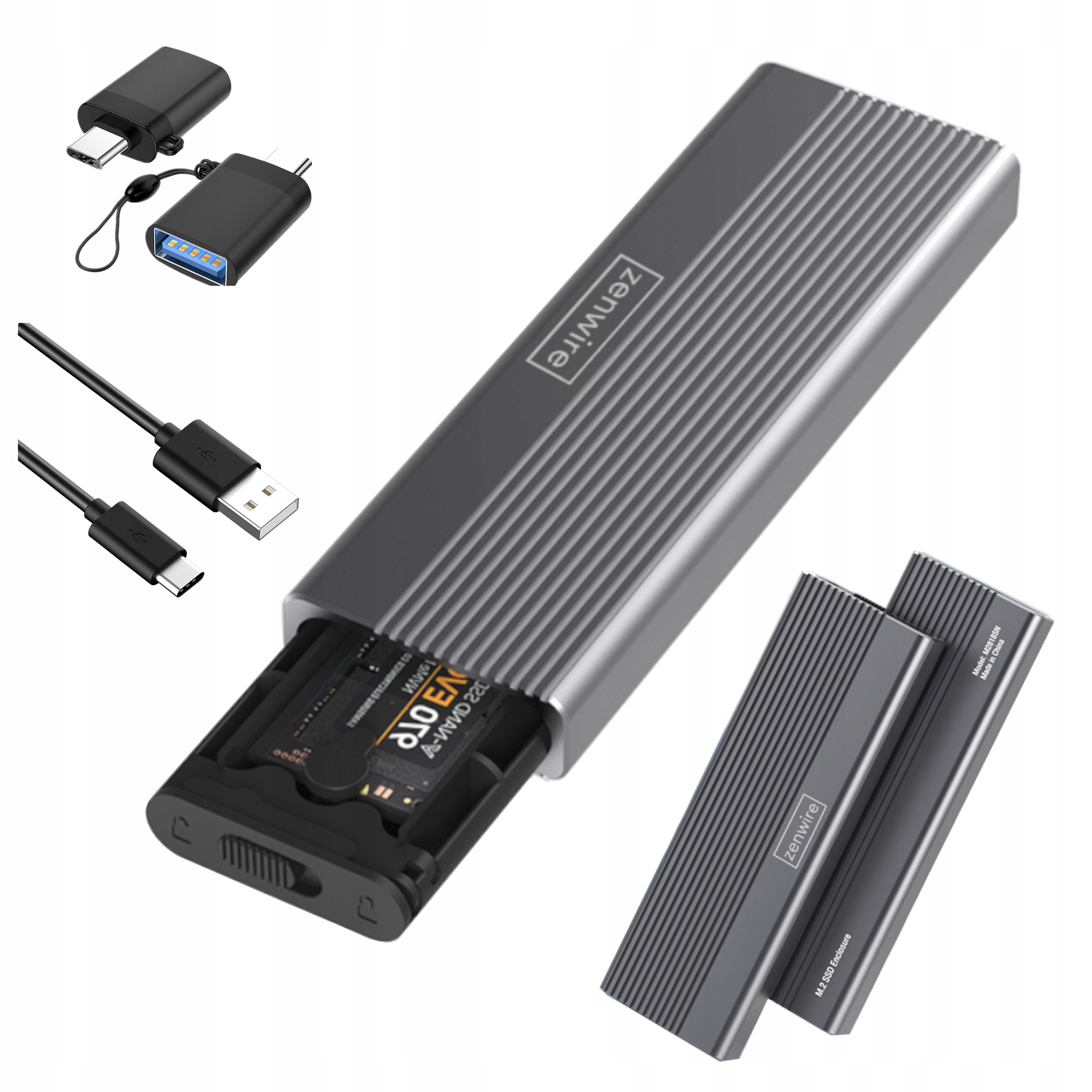 Obudowa Dysku SSD m2 SATA NGFF USB-C USB 3.0 Kieszeń na dysk Adapter m ... Obudowa Dysku SSD m2 SATA NGFF USB-C USB 3.0 Kieszeń na dysk Adapter m ...