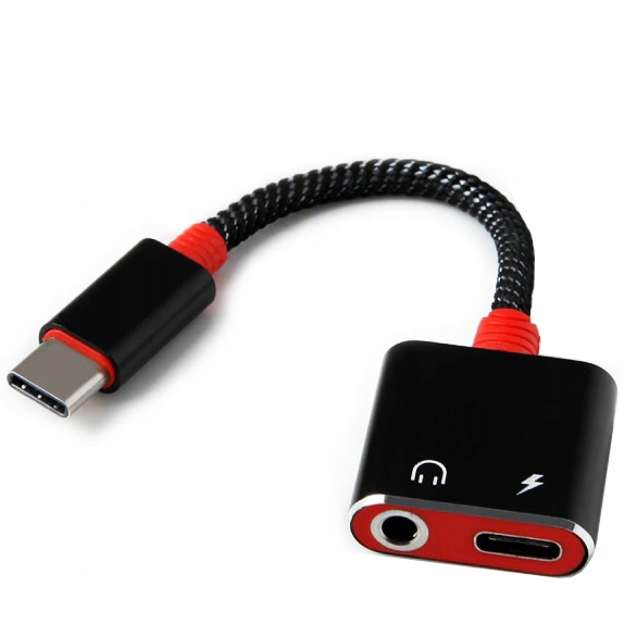 Adapter Reverse USB-C na USB-C i Jack 3,5mm czarny • Cena, Opinie - Allegro