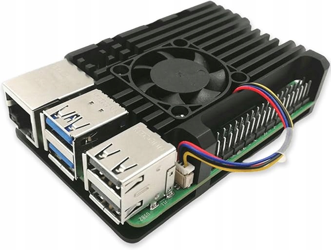 Obudowa do Raspberry Pi 5 aluminiowa ze sterowanym wentylatorem PWM ...