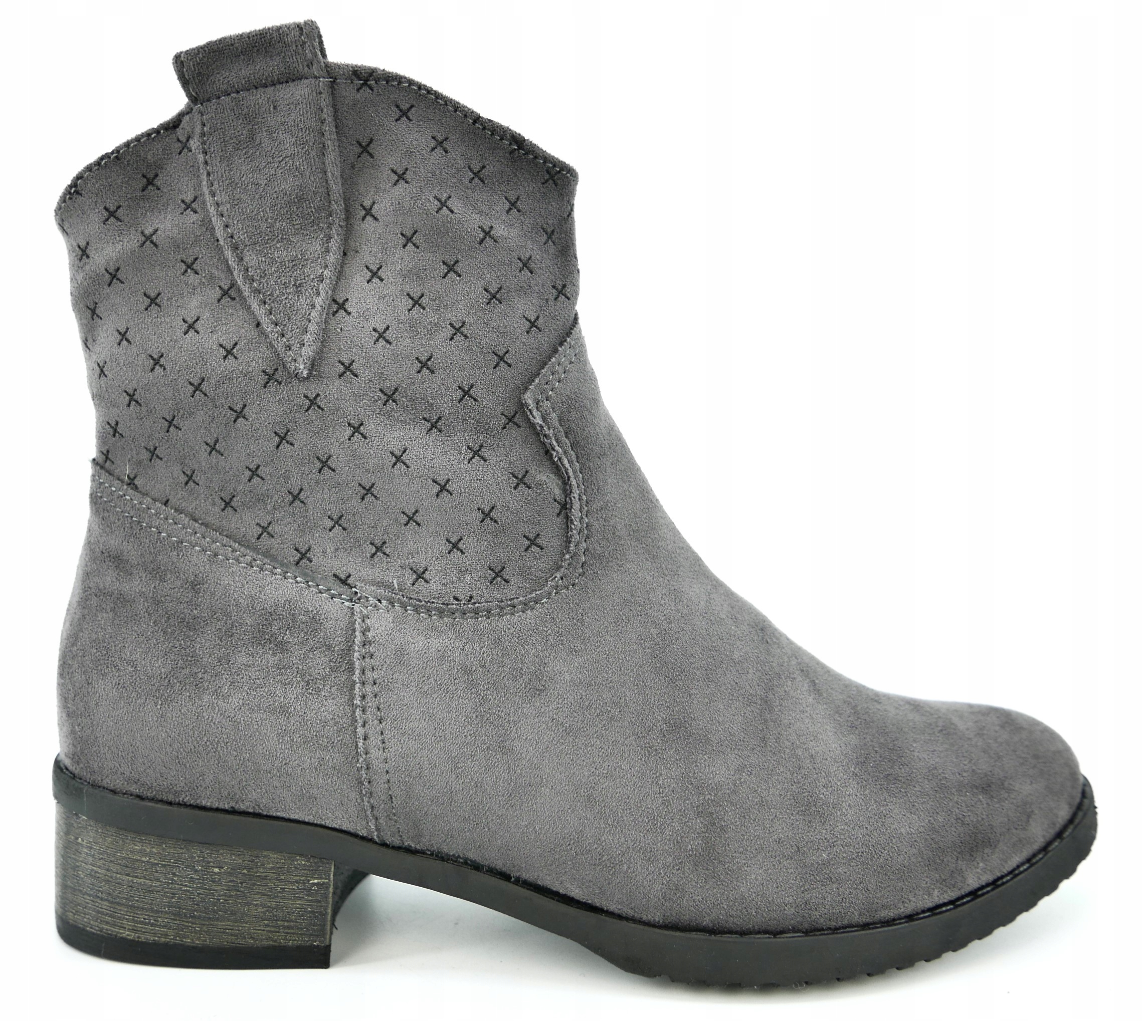 SKORPIO POLSKIE BOTKI DAMSKIE SZARE R37 • Cena, Opinie • Botki ...