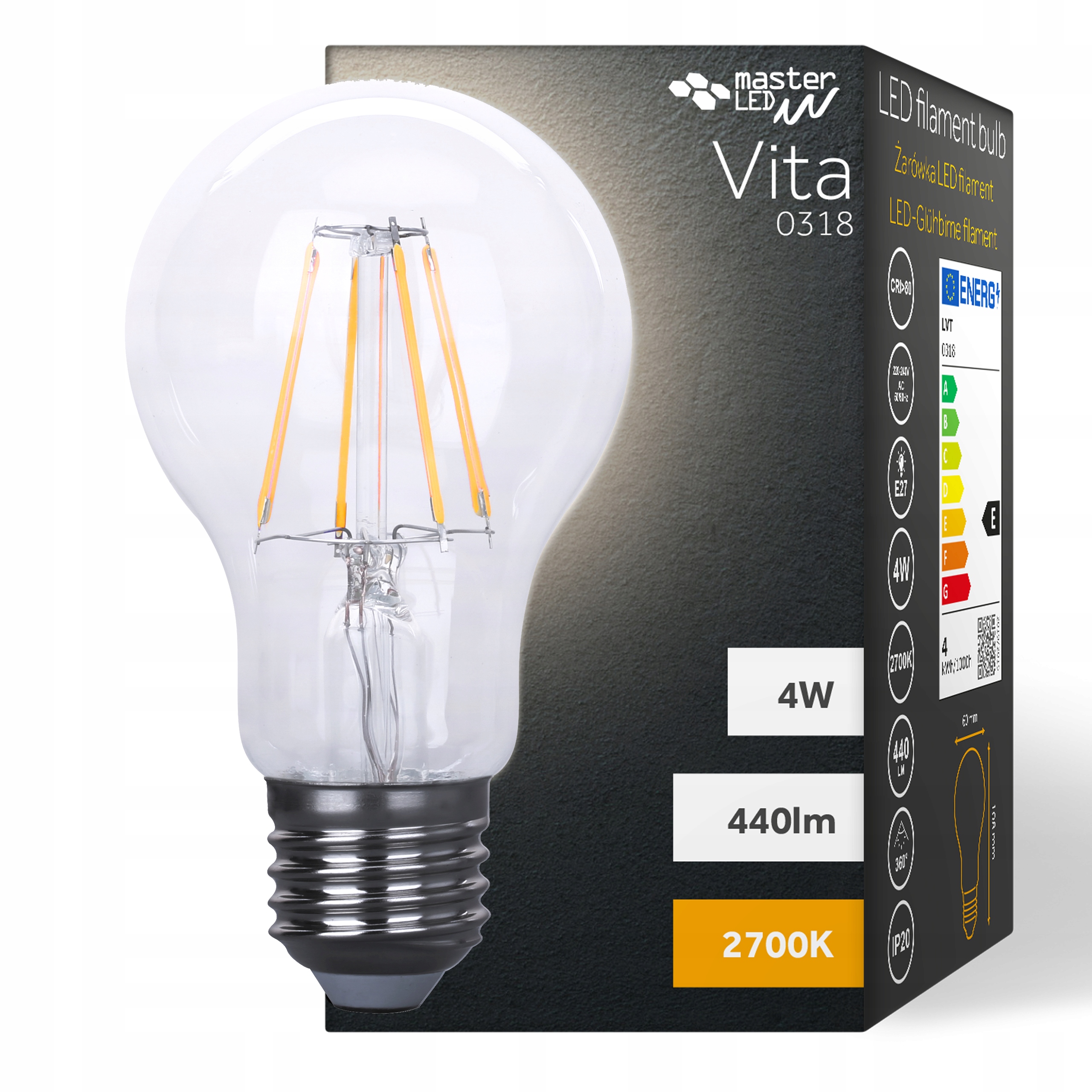 Żarówka LED E27 4W FILAMENT EDISON RETRO OZDOBNA (Żarówka żarnik LED ... Żarówka LED E27 4W FILAMENT EDISON RETRO OZDOBNA (Żarówka żarnik LED ...
