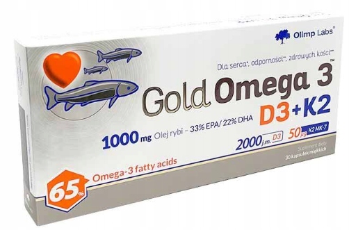 OLIMP GOLD OMEGA 3 D3 + K2 WITAMINA D 2000 j.m 30 kapsułek ...