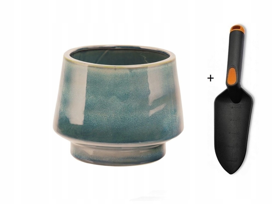 Piękna Doniczka/Osłonka Ceramiczna Vintage Grot Strzały Niebieska ...