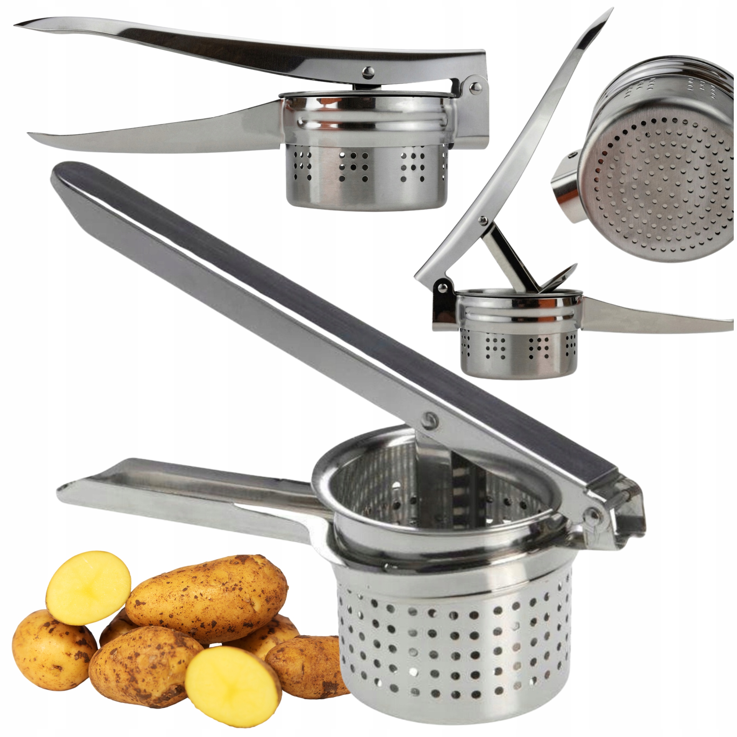 Praska do ziemniaków warzyw sera klusek nierdzewna wyciskacz wyciskarka ...