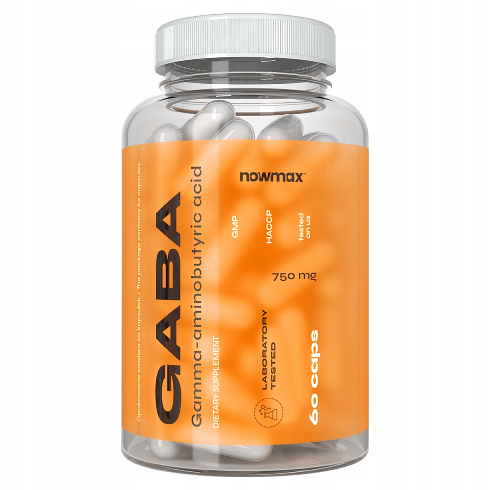 nowmax GABA 60 kaps 750mg NA SEN ZMĘCZENIE STRES KWAS GAMMA-AMINOMASŁOWY (0652733445582) • Cena ...