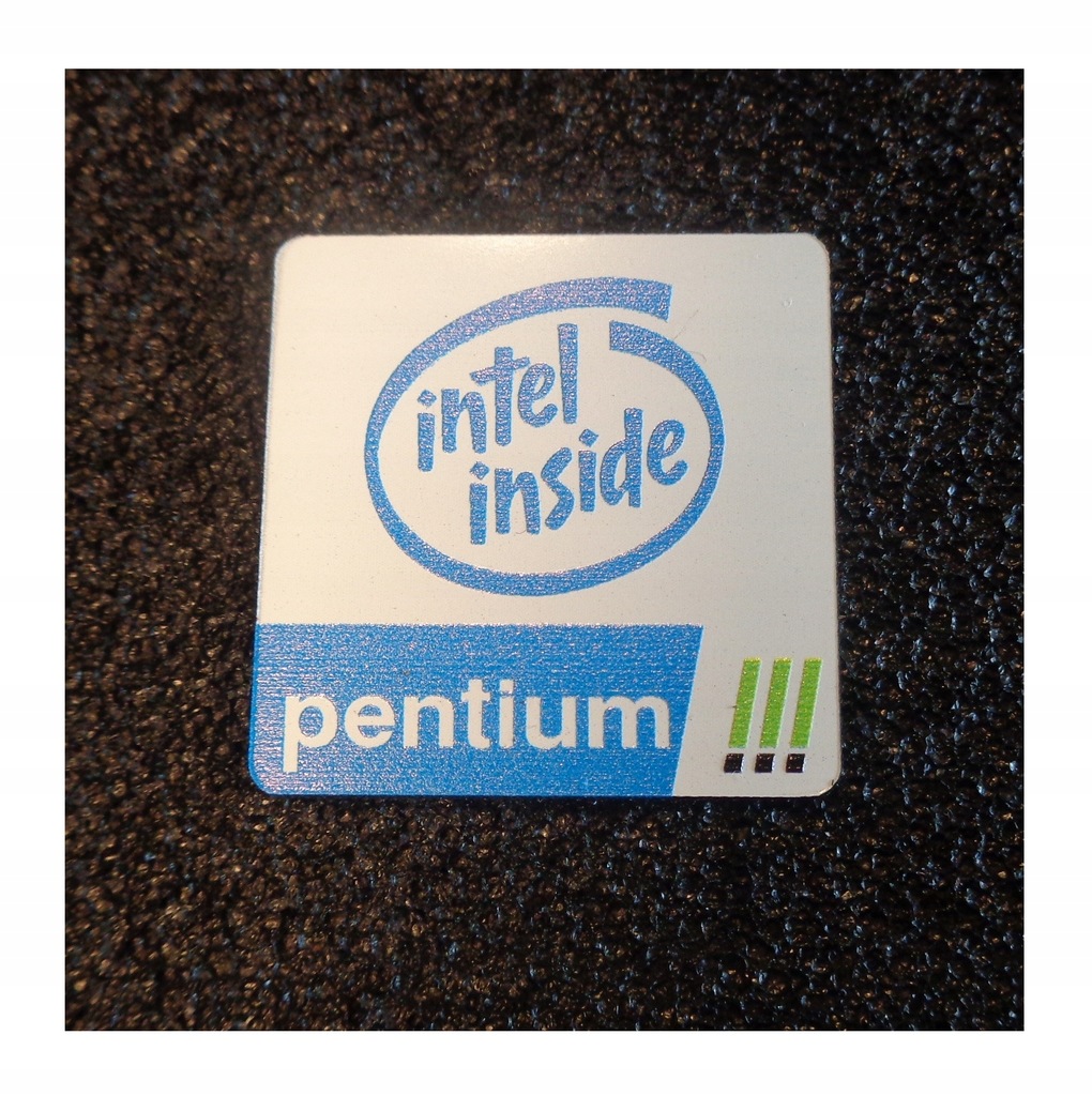Intel Inside Pentium 3 LOGO konvexní 25x25 mm 499b za 47.00CZK - Allegro