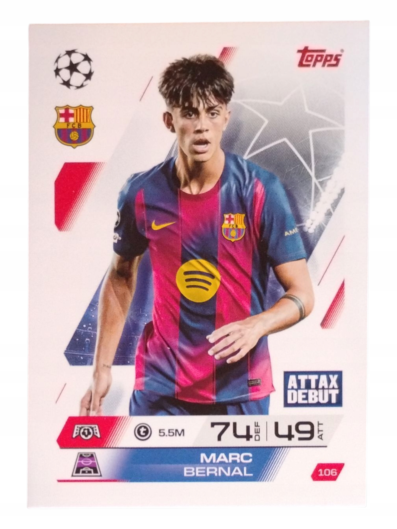 TOPPS MATCH ATTAX 2025-2026 BASE CARD MARC BERNAL FC BARCELONA 106 ...