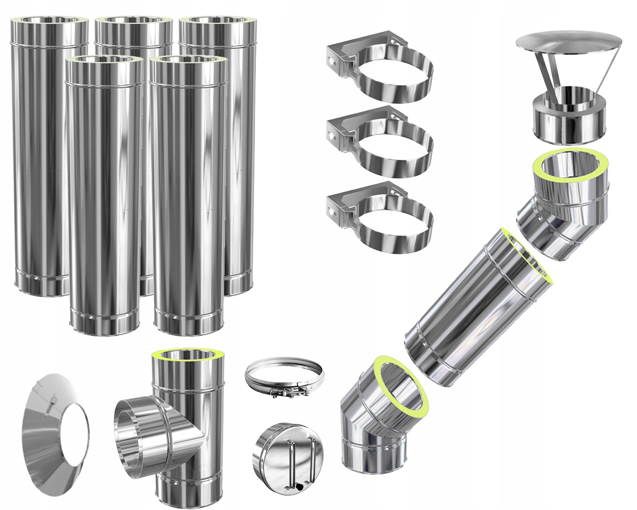 Komin Dwuścienny Systemowy IZOLOWANY fi 130 ZEWNĘTRZNY Modułowy 6 m • Cena, Opinie • Systemy ...