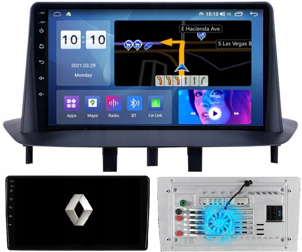 RADIO NAWIGACJA ANDROID RENAULT Megane 3 FLUENCE CARPLAY+KAMERA 8/128GB ...