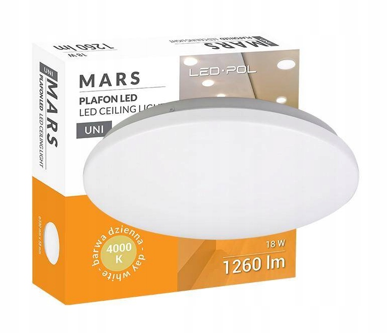 Plafon okrągły biały LED MARS 18W 33 cm ORO26017 (5902533194582) • Cena ...