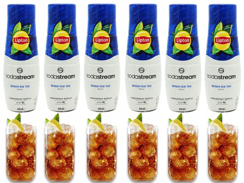 6X SIRUP SODASTREAM LIPTON ICE TEA CITRON KONCENTRÁT DO SATURÁTORU ...