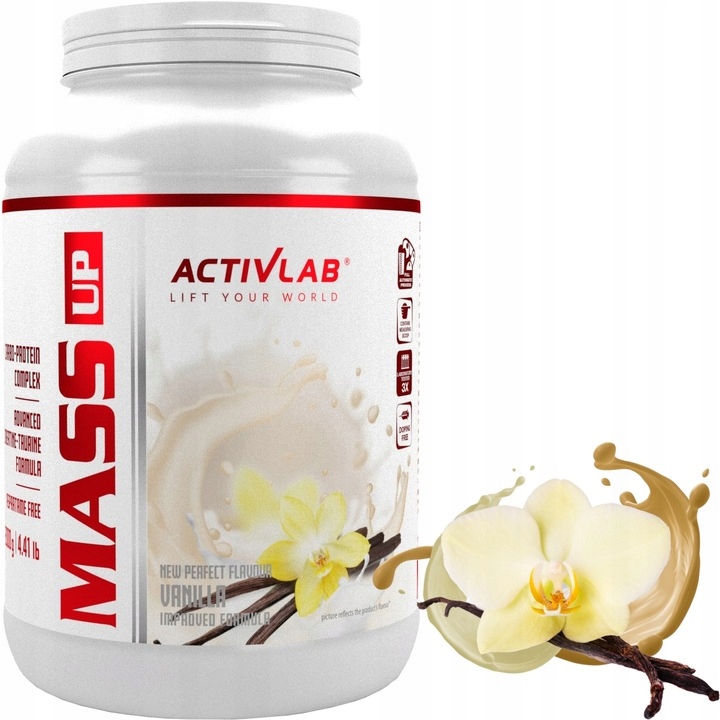 ACTIVLAB MASS UP 2kg GAINER ODŻYWKA NA MASĘ BIAŁKO wanilia - 5903163600146 - 7374507165 - Allegro