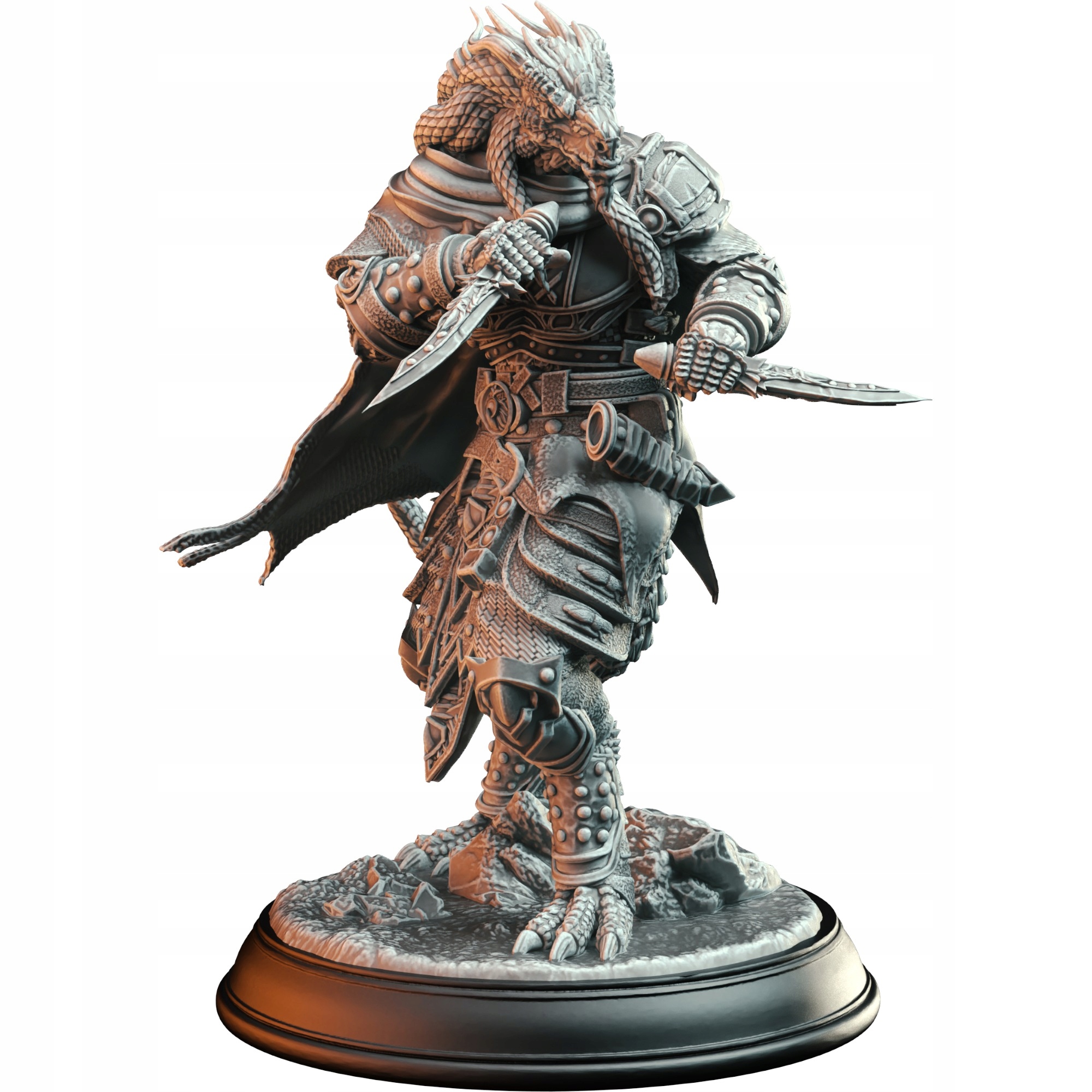 Dragonborn Assassin Łotr - figurka + podstawa 3D druk 12k dnd mini rpg ...